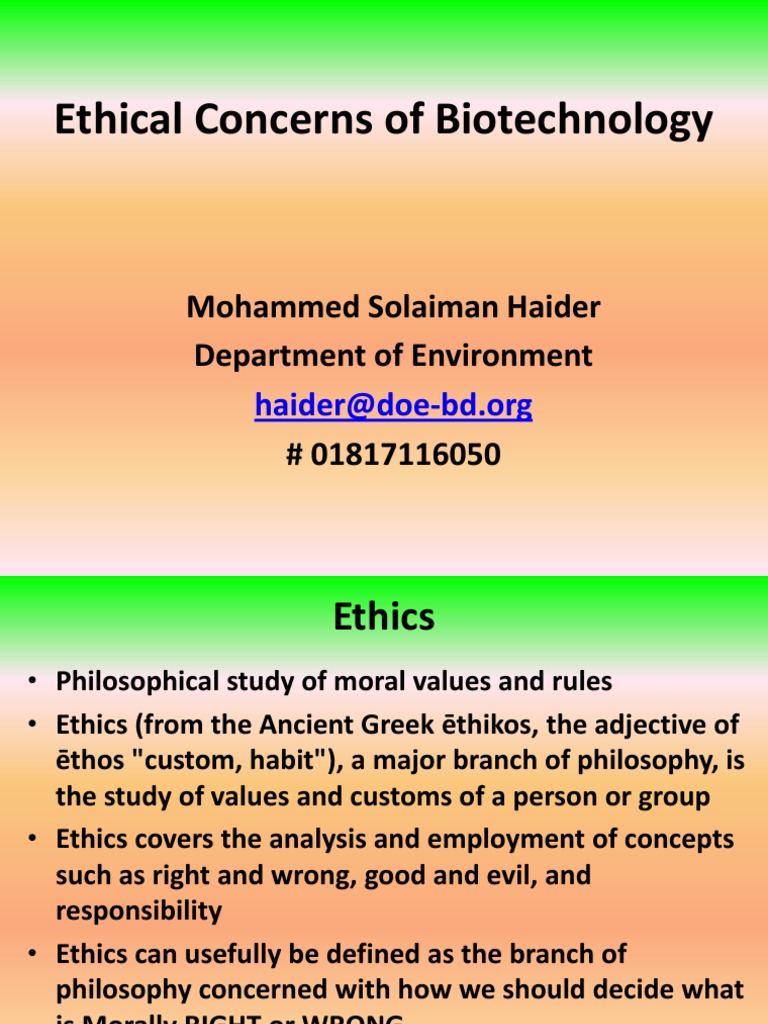 Biotechnology Ethical Concerns | PDF | Stem Cell | Biotechnology