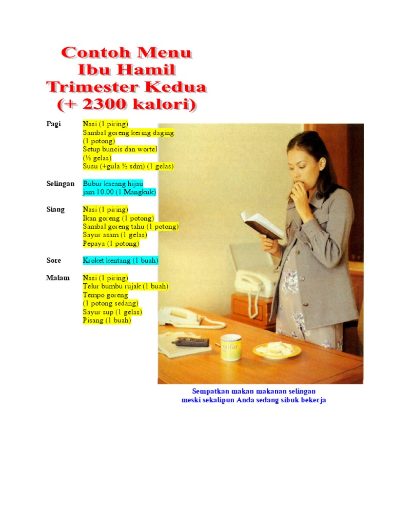 Contoh Menu Ibu Hamil Trimester Kedua | PDF