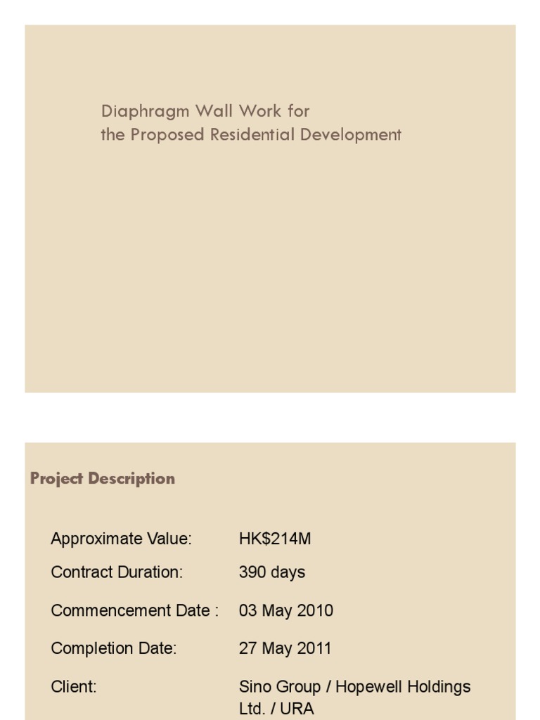 Diaphragm Wall Construction Work | PDF | Deep Foundation | Structural Engineering