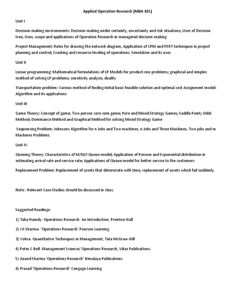 Applied Operation Research | PDF