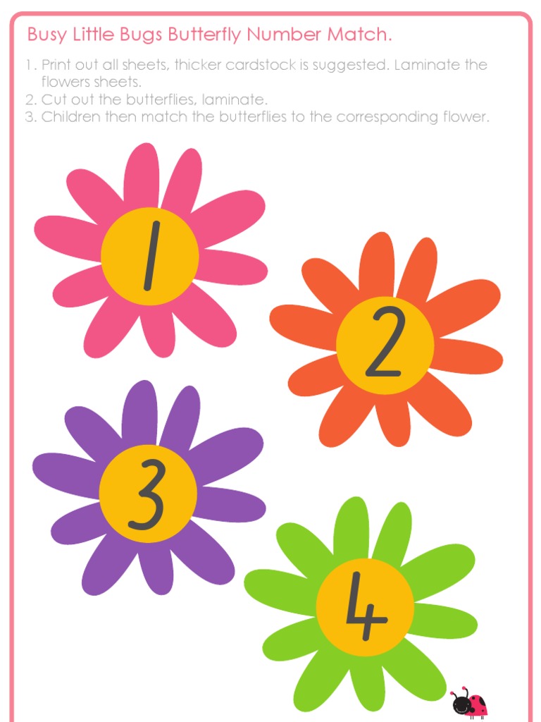 Butterfly Number Match Downloadable Game | PDF | Home & Garden