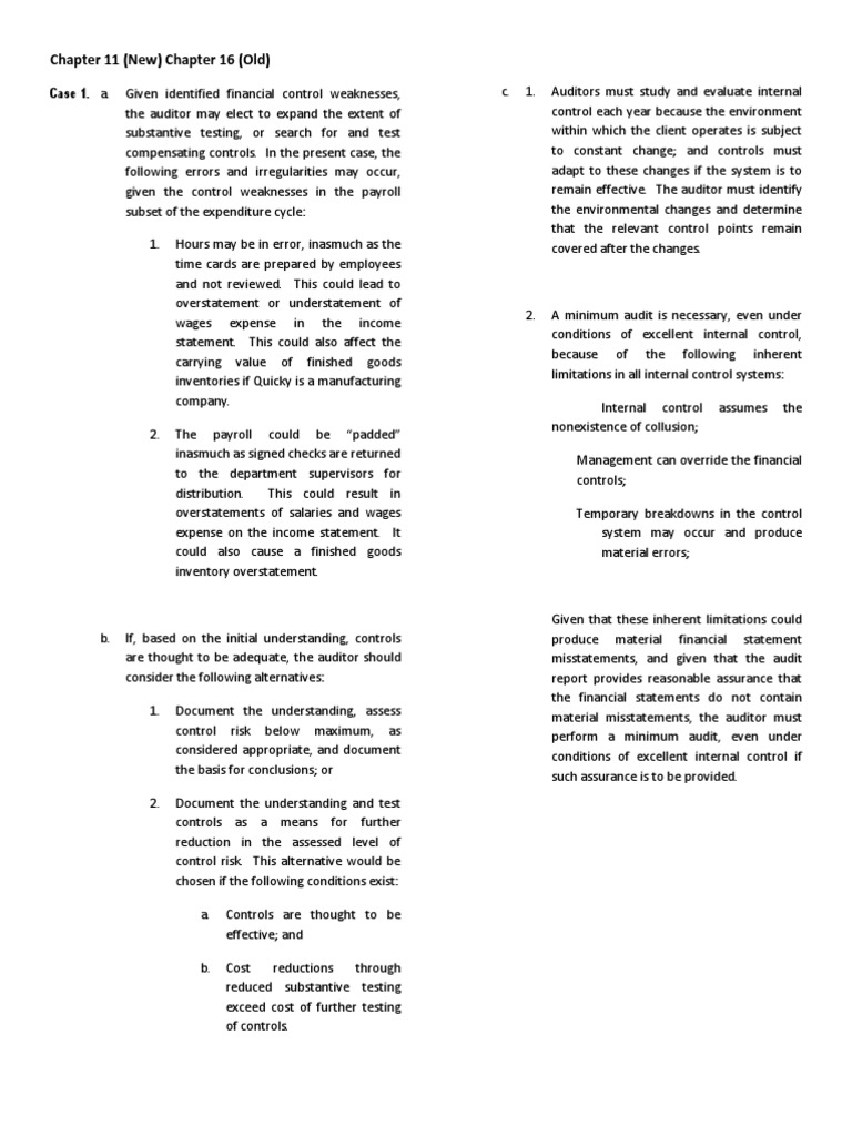 Answers Audit | PDF | Audit | Risk