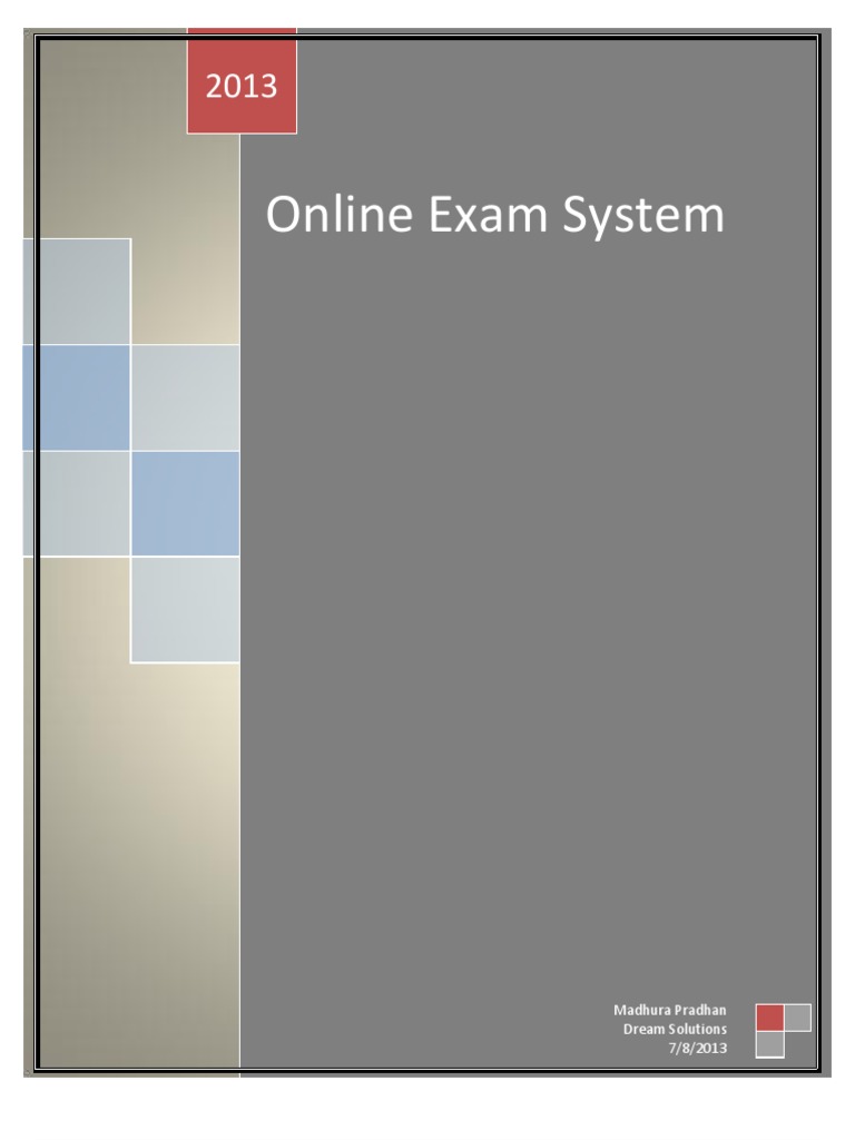 Online Exam System - Project Report | PDF | Feasibility Study | Databases