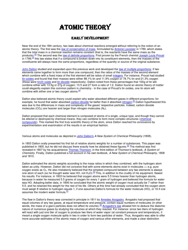 Atomic Theory | PDF | Atoms | Electron