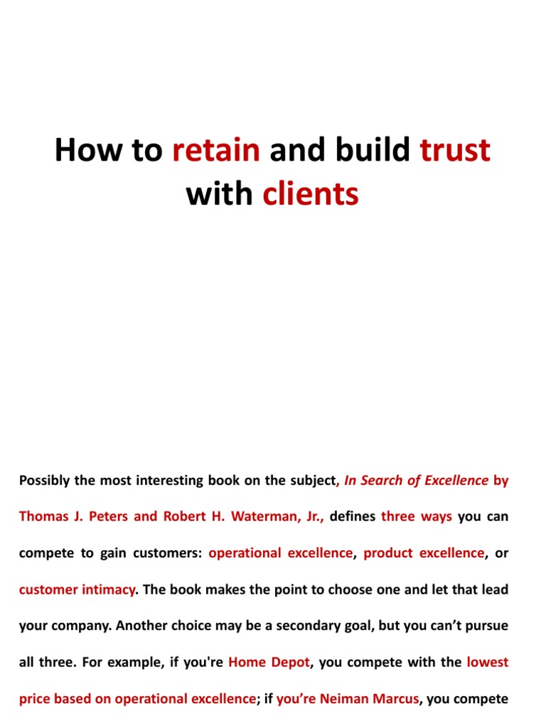 How To and Build With: Retain Trust Clients | PDF | Mimicry | Conversation