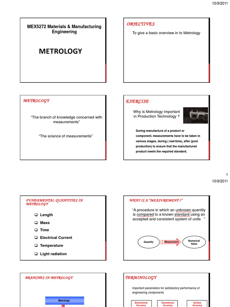 Metrology: MEX5272 Materials & Manufacturing Engineering | PDF | Engineering Tolerance | Surface ...