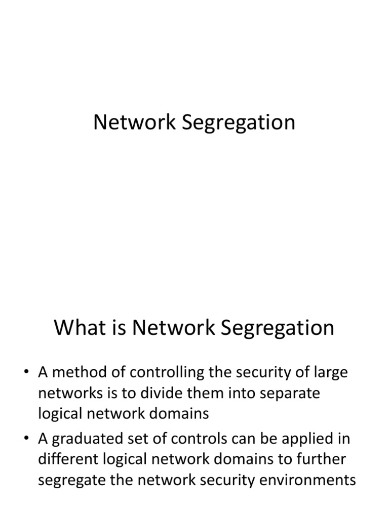 Network Segregation | PDF | Client (Computing) | Computer Network
