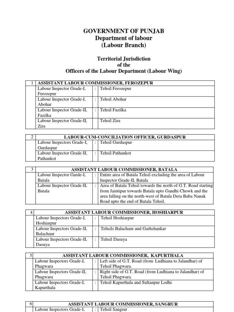 Punjab Labour Department | PDF | Punjab