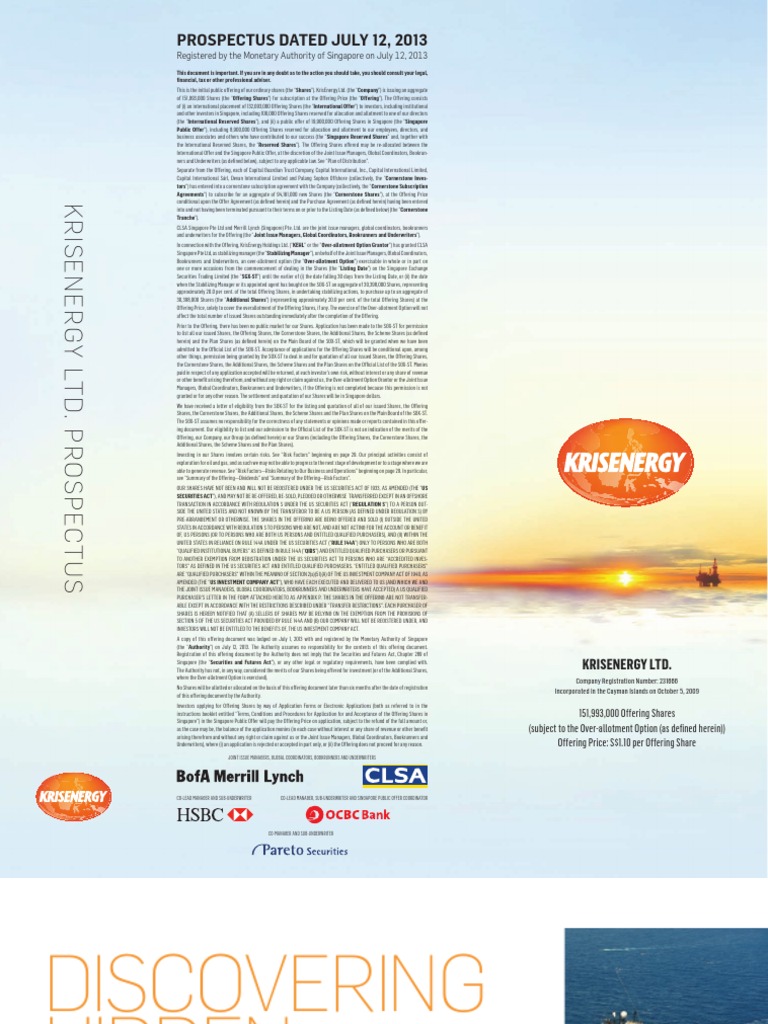 KrisEnergy LTD - Prospectus (Main Body) | PDF | Securities Act Of 1933 ...