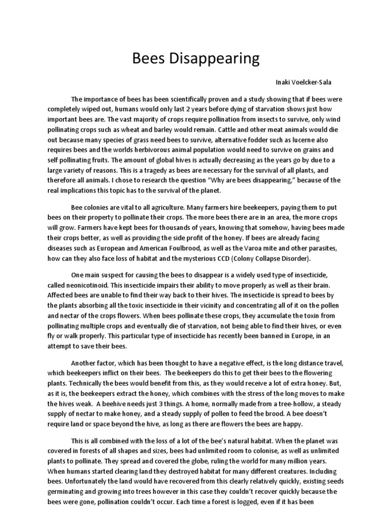 Bees Disappearing | PDF | Honey Bee | Pollination