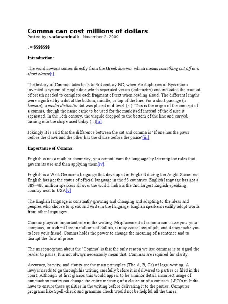 Comma Can Cost Millions of Dollars | PDF | Politics | Law