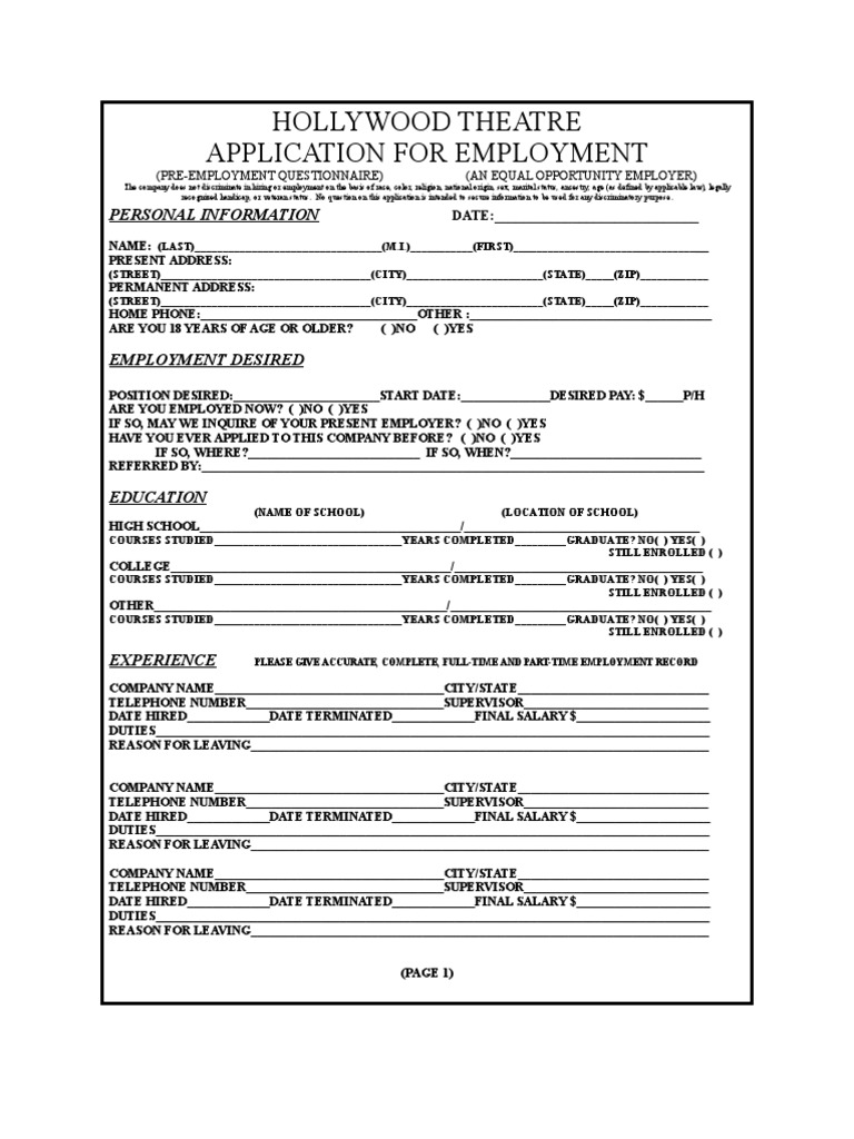 Application | PDF | Discrimination | Employment