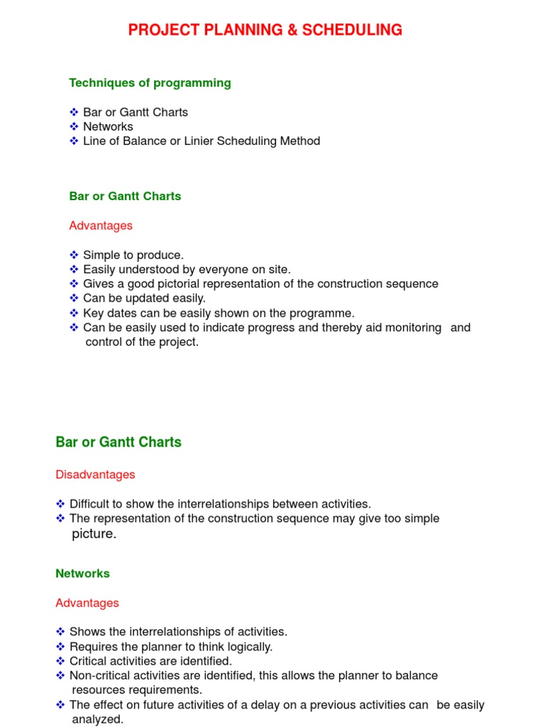 Project Management Lecture Note 8A1 - Project Scheduling | PDF | Scheduling (Production ...