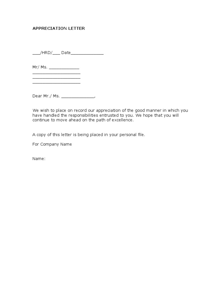 Employee Appreciation Letter Template | PDF | Business | Self-Improvement