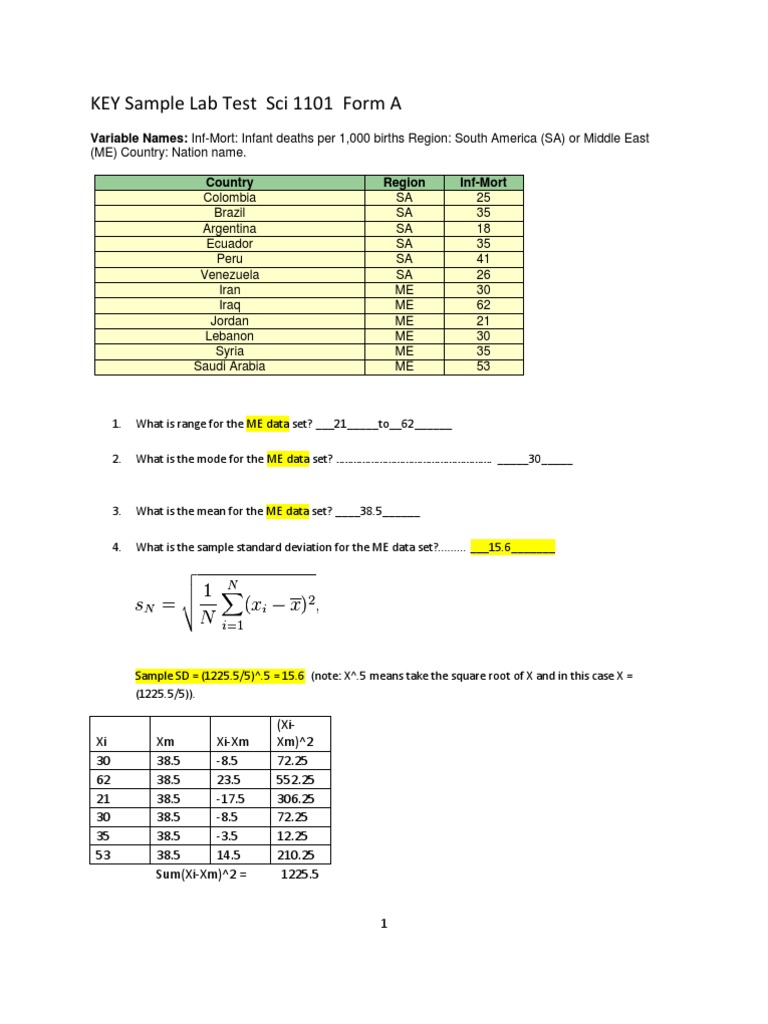 Lab Test Sci 1101 KEY | PDF | Kilogram | Carbon Dioxide