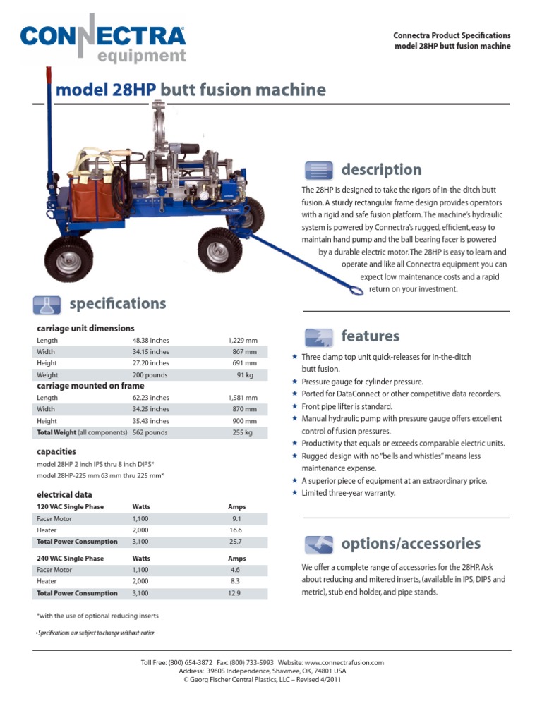 Connectra 28 HP Butt Fusion MAchine | PDF