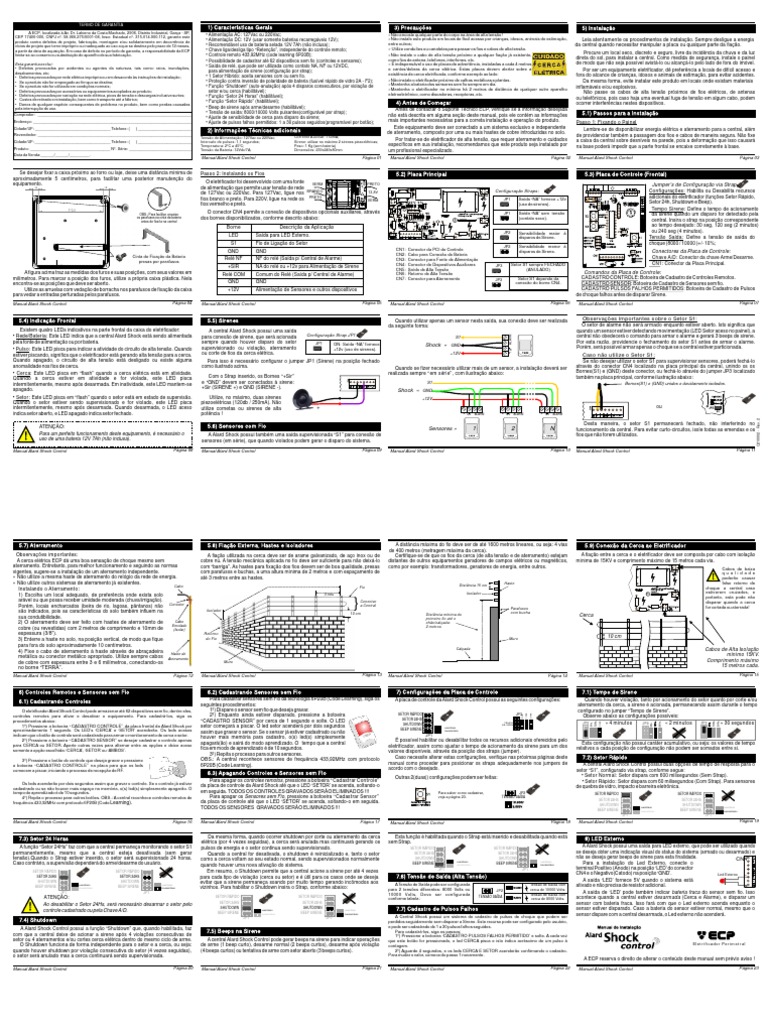 Manual Cerca Eletrica SHOCK CONTROL Ecp | PDF | Relé | Diodo emissor de luz
