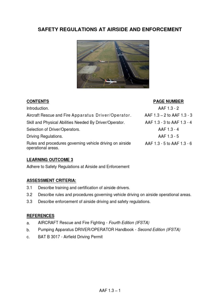 Safety Regulations at Airside and Enforcement | PDF | Firefighter | Driving