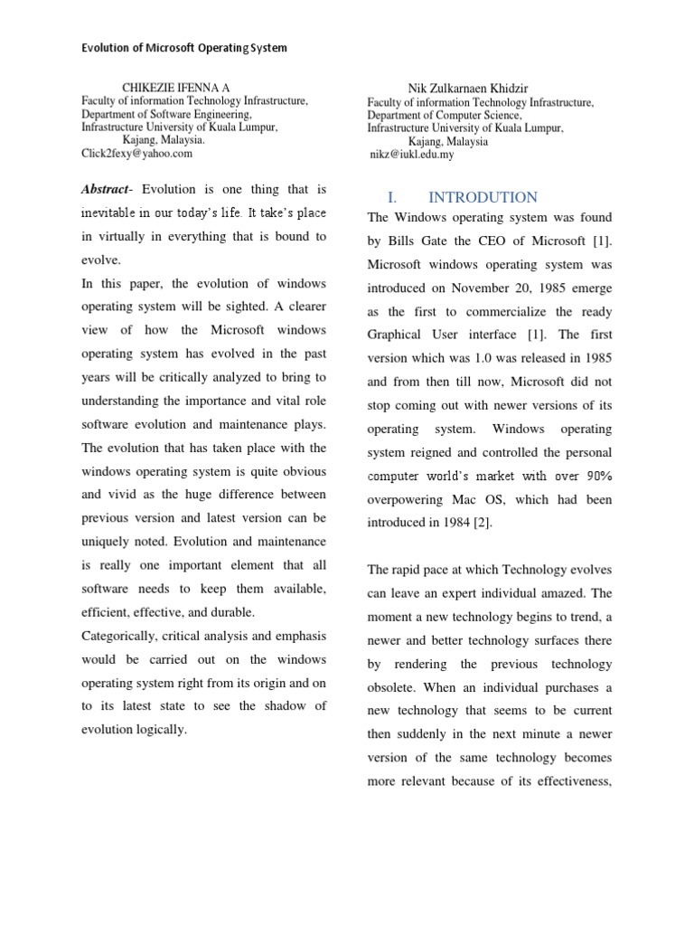 Evolution of Windows Operating System | Download Free PDF | Dos ...