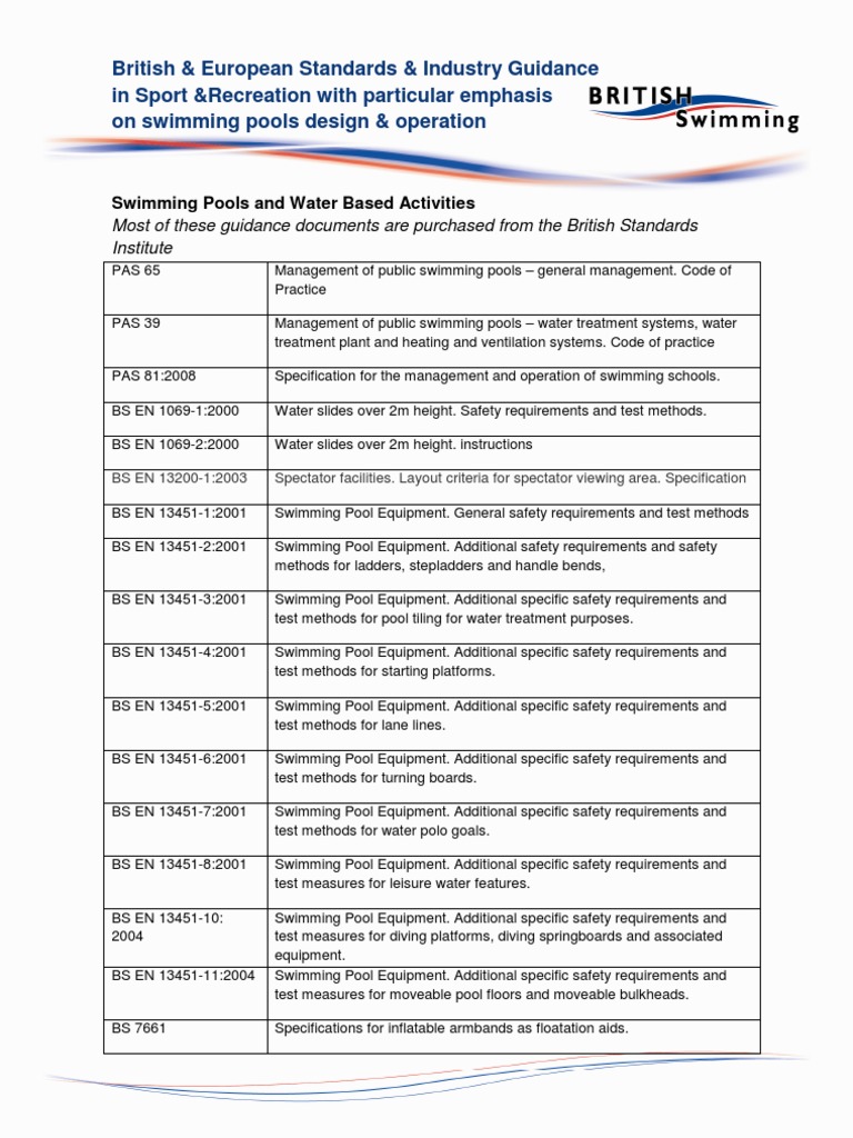 British and European Standards and Industry Guidance in Sport ...