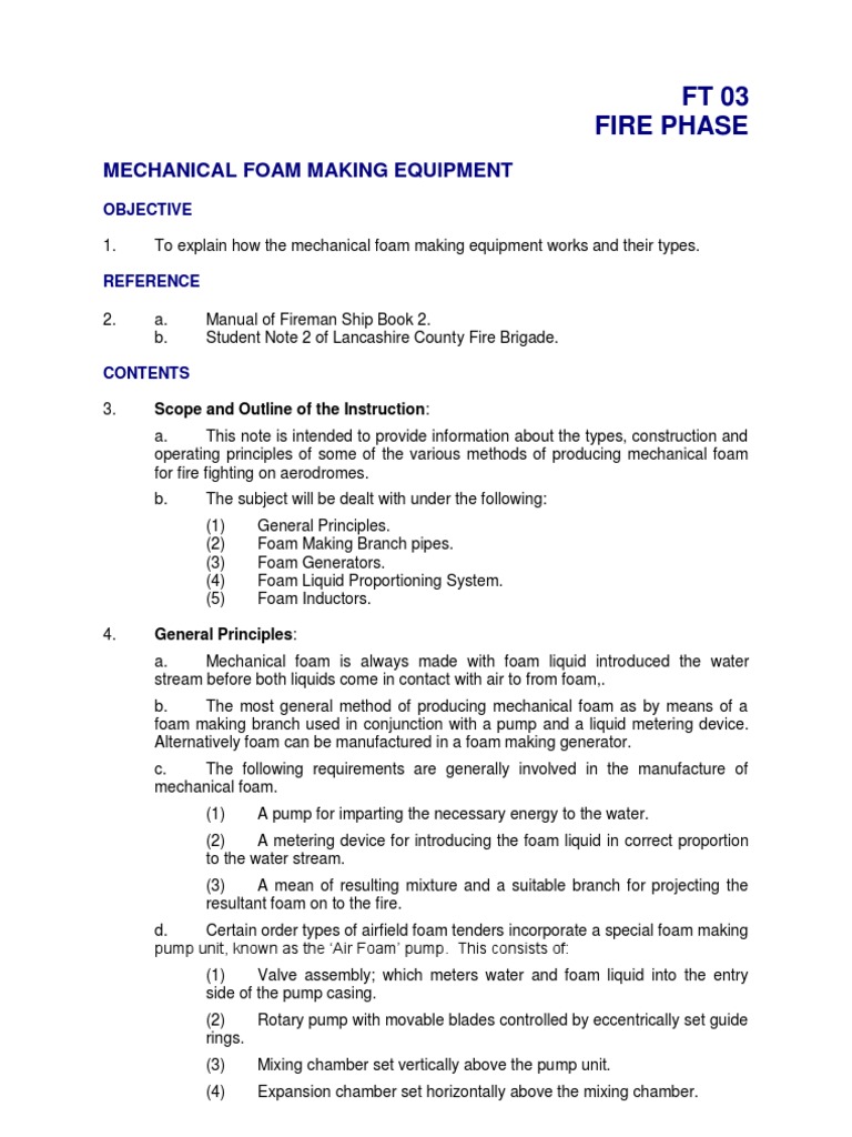 Mechanical Foam Making Equipments | PDF | Nozzle | Foam