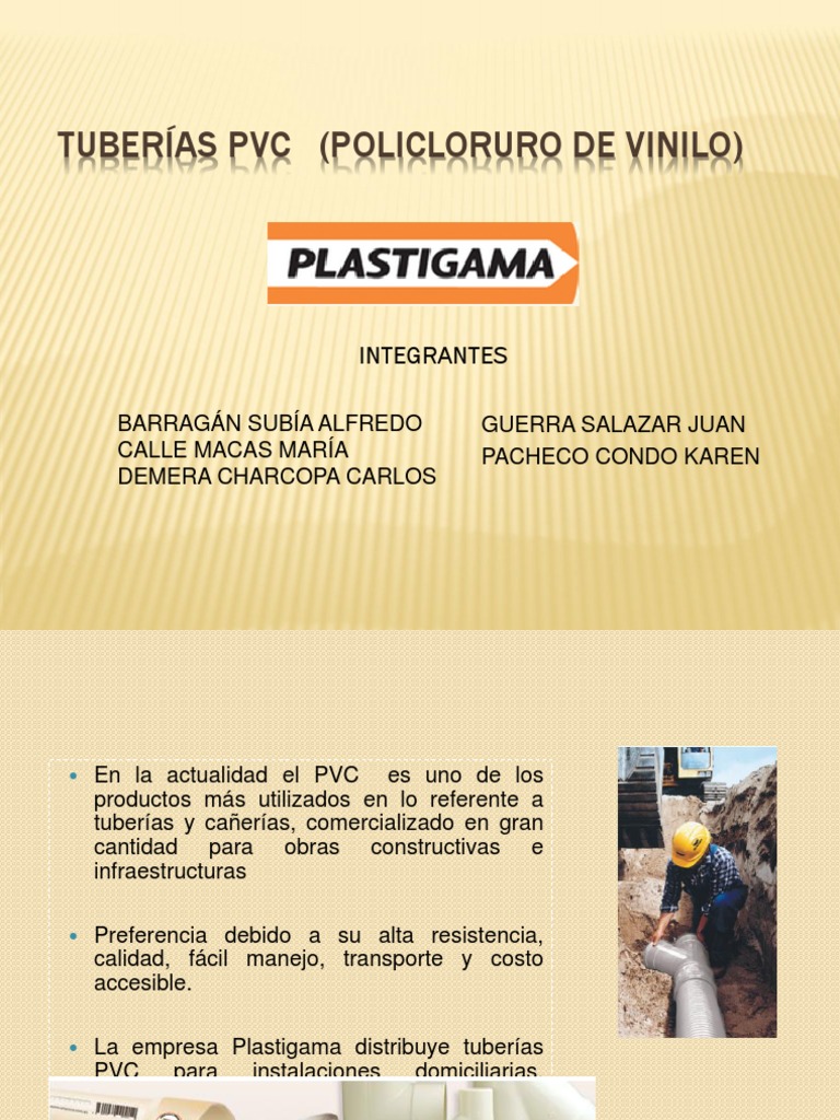 Tuberias PVC Plastigama | PDF | Cloruro de polivinilo | Sustancias químicas