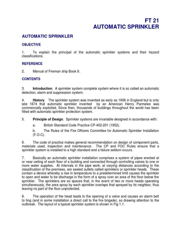 Automatic Sprinkler | PDF | Fire Sprinkler System | Gas Technologies