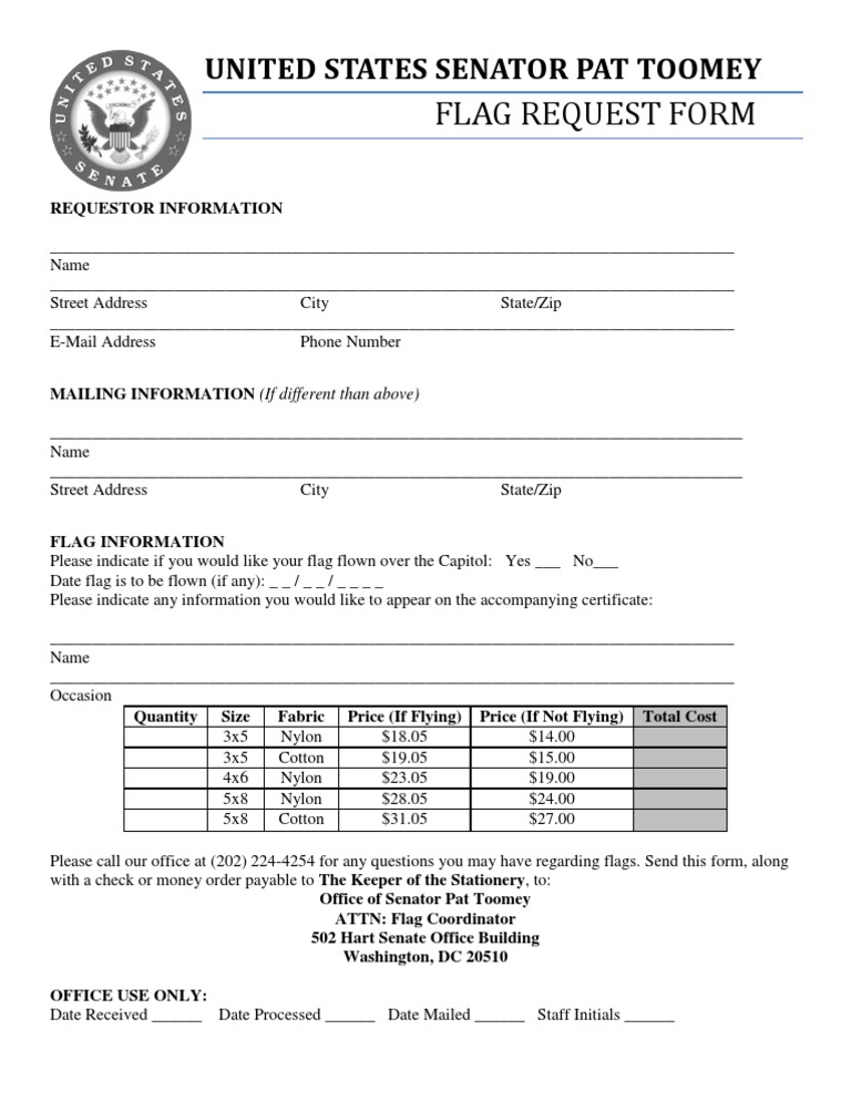 Flag Request Form | Download Free PDF | Business