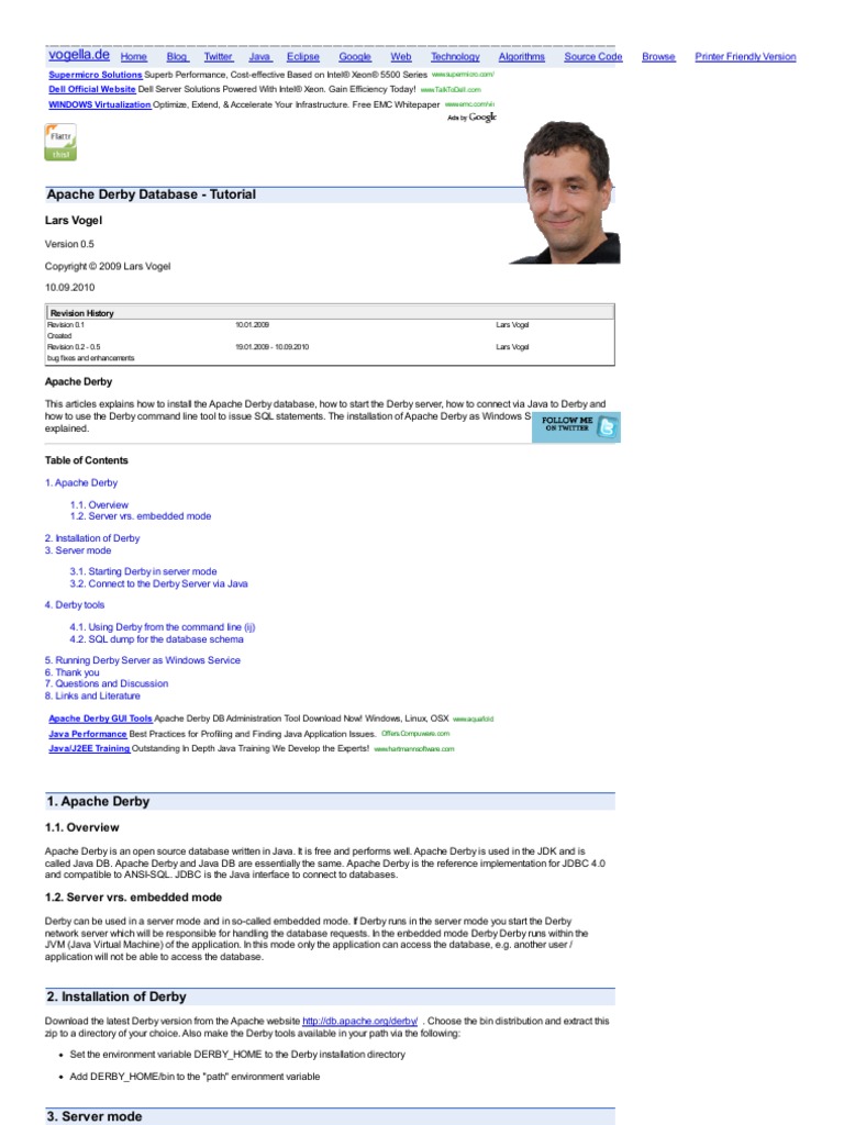 Apache Derby Database Pdf Databases Java Programming Language 1851