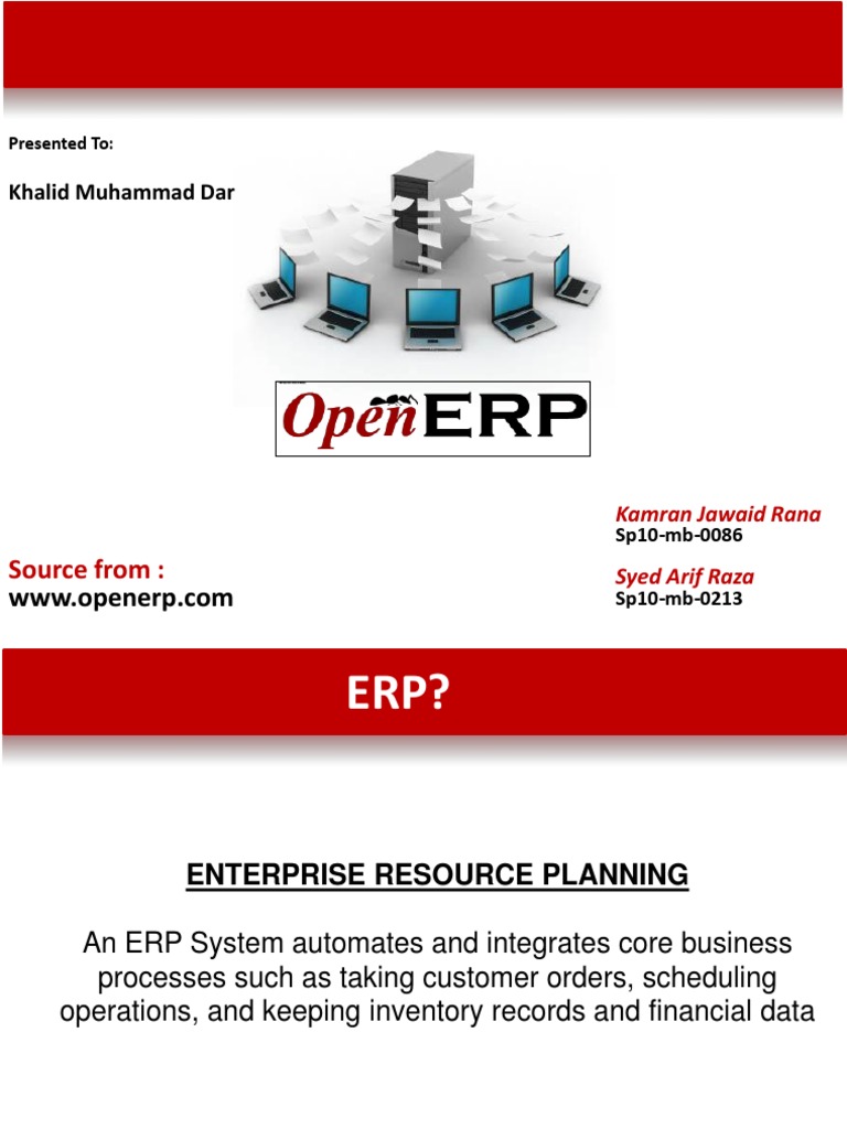 OPEN ERP Presentation | Enterprise Resource Planning | Information ...