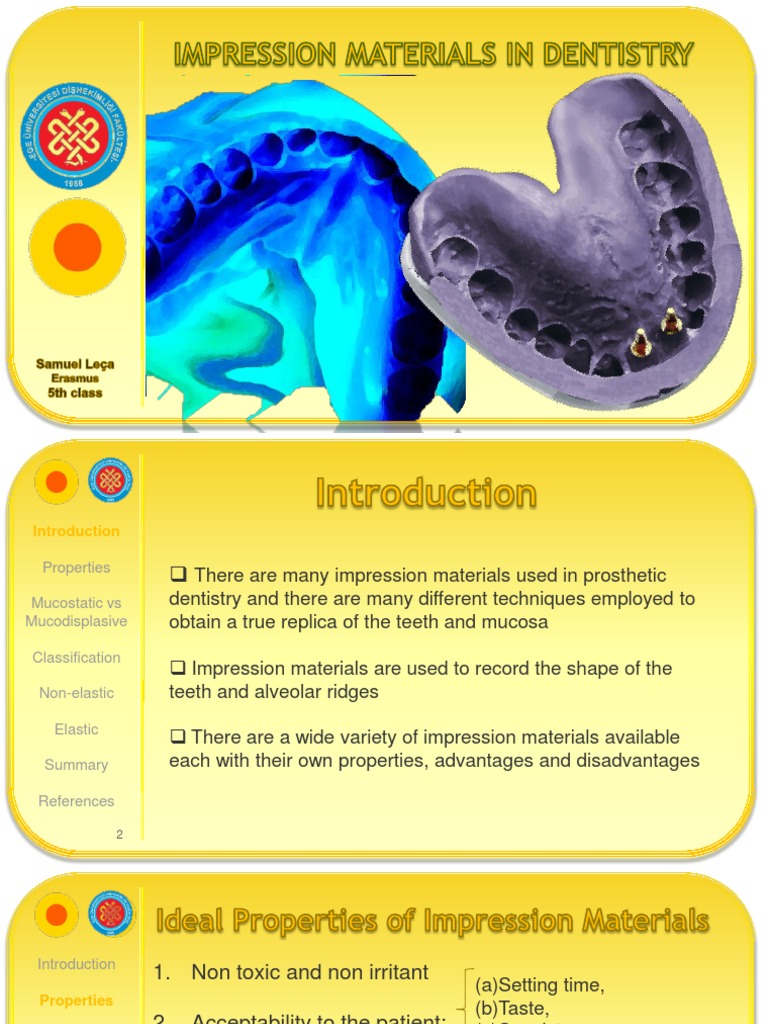 Impression Materials in Denstistry | PDF | Dentures | Gel