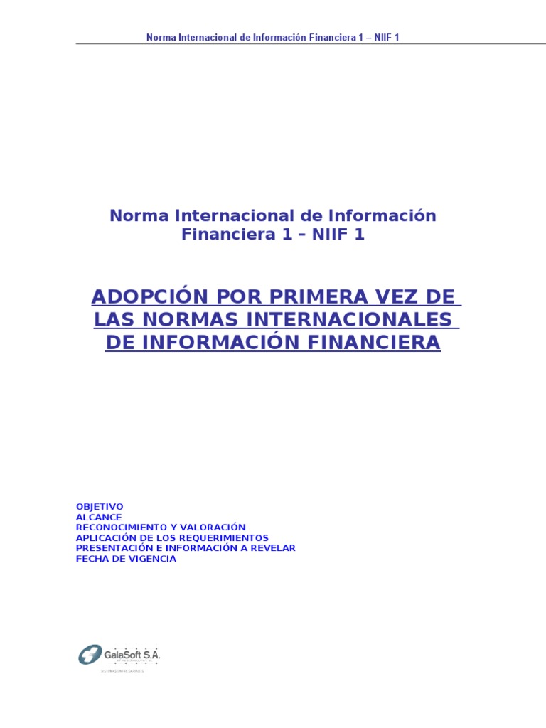 01 Niif 1 | PDF | normas internacionales de INFORMACION FINANCIERA ...