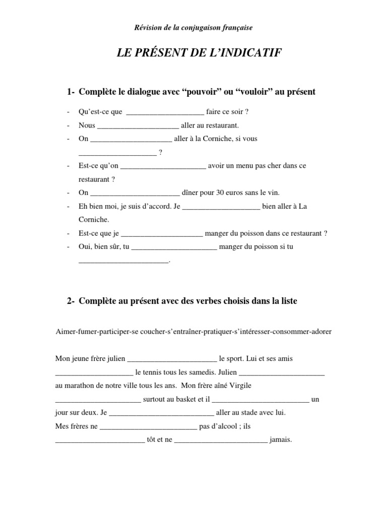 Révision de la conjugaison française | PDF | Verbe | Conjugaison