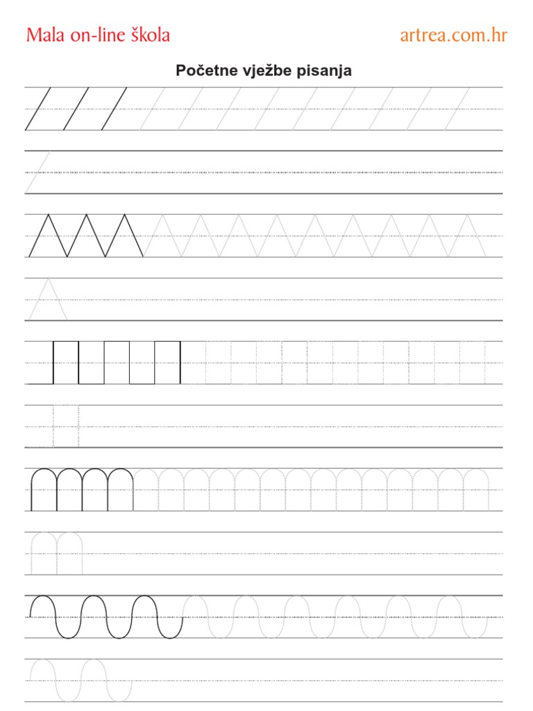 Pocetne Vezbe Pisanja | PDF