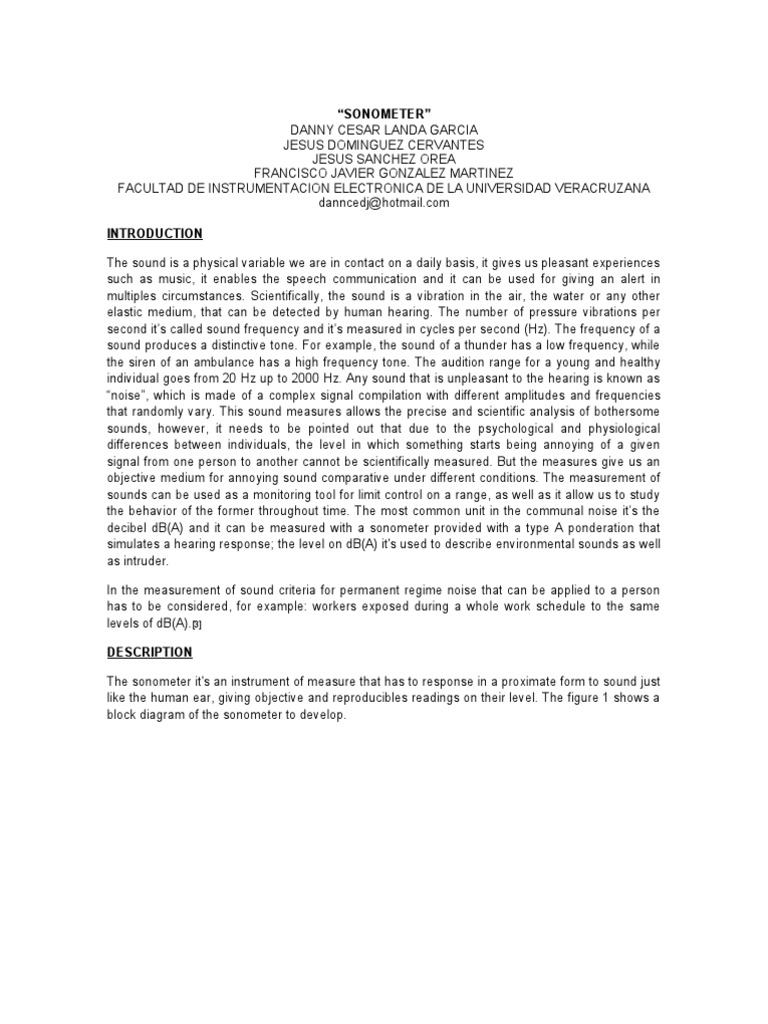 Full Paper Sonometer | PDF | Microphone | Signal (Electrical Engineering)