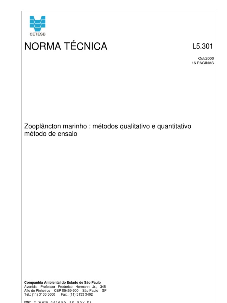 L5301 - Zooplâncton Marinho - Métodos Qualitativo e Quantitativo ...