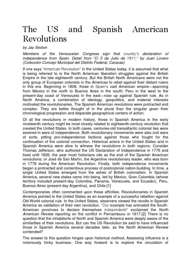 The US and Spanish American Revolutions | PDF | The United States | Spain