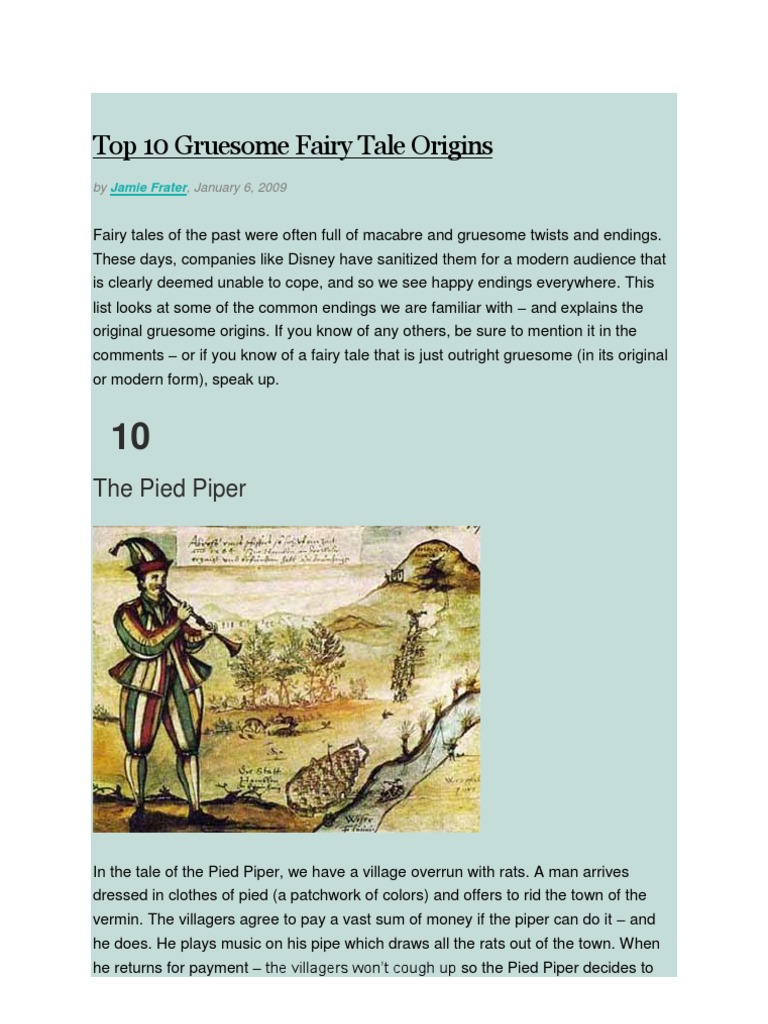 Top 10 Gruesome Fairy Tale | PDF | Sleeping Beauty | Cinderella