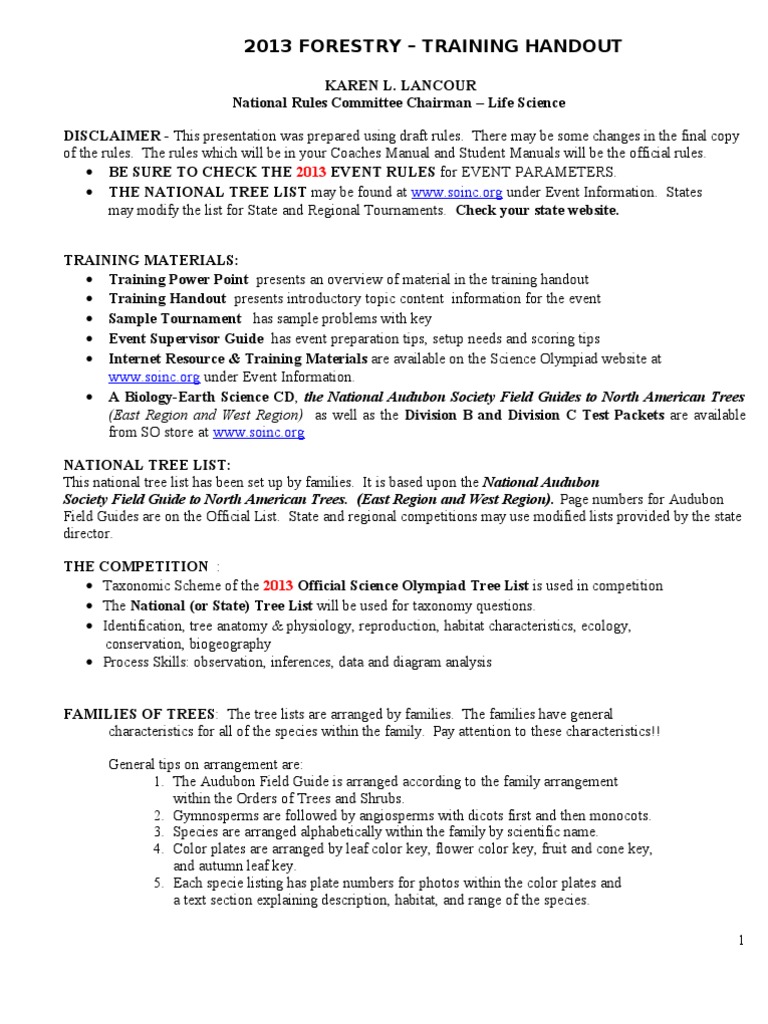 Forestry Handout 2013 | PDF | Trees | Ozone