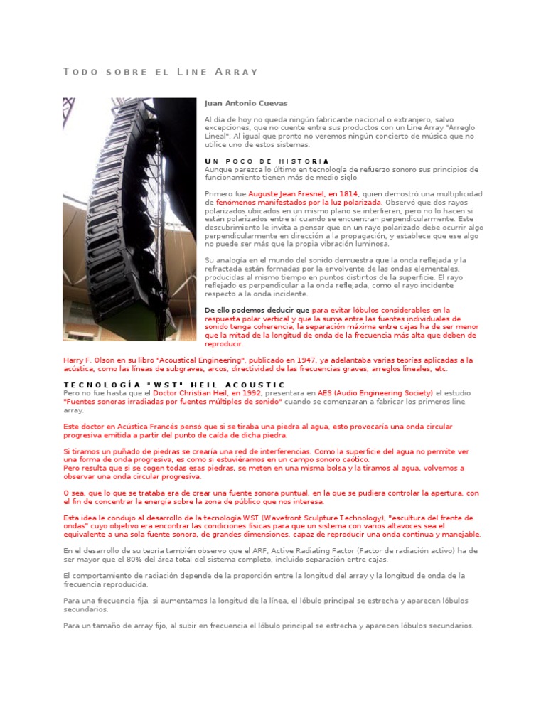 Todo Sobre El Line Array | PDF | Olas | Sonido