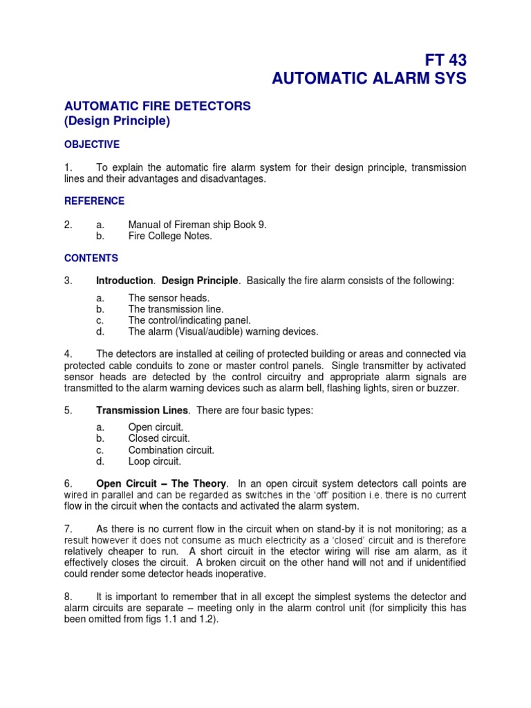 Automatic Alarm System (Design Principle) | PDF | Cable | Electronic ...
