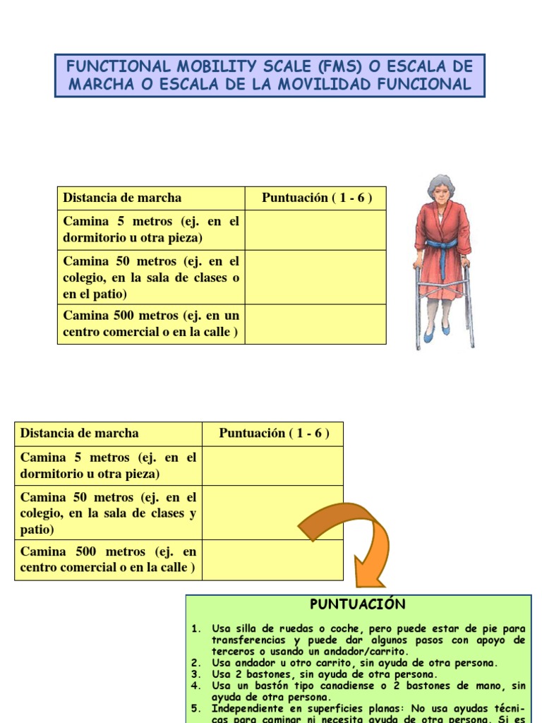 Functional Mobility Scale (FMS) Funcionalidad y Marcha | PDF