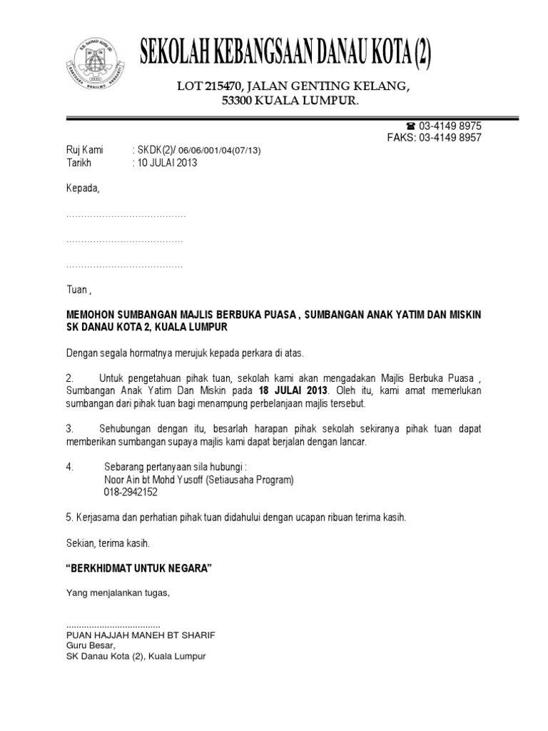 Contoh Sumbangan | PDF