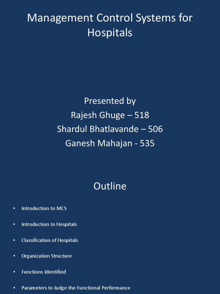 MCS Design of Control System Hospital | PDF | Hospital | Patient