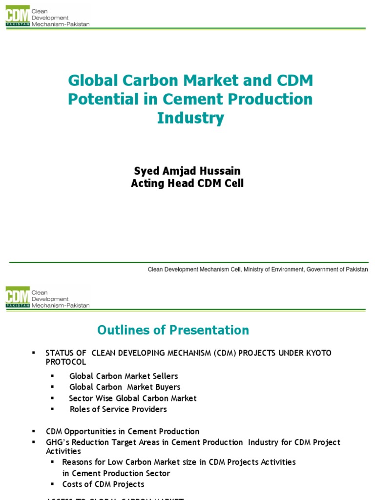Global Carbon Market and CDM Potential in Cement Production Industry ...