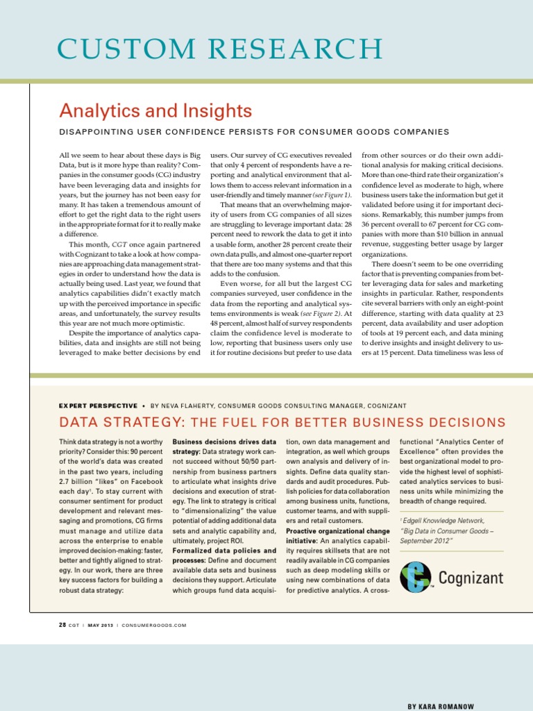 CGT Research May 2013: Analytics & Insights | PDF | Strategic ...