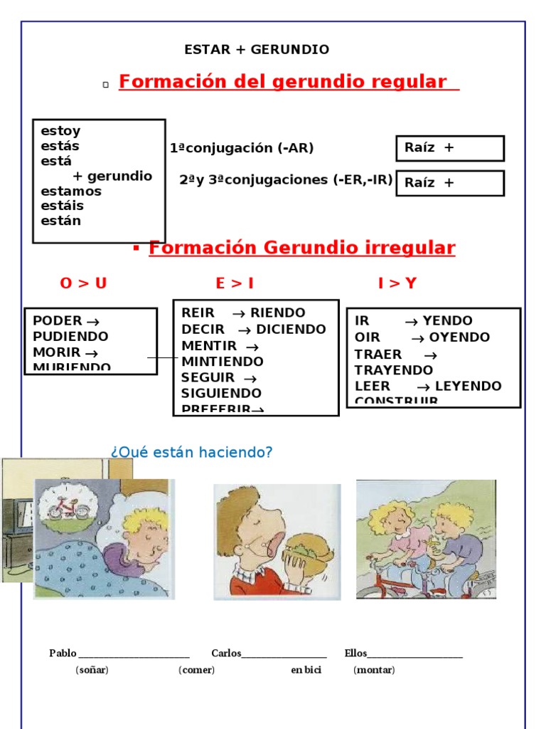 Ejercicios de Estar + Gerundio | PDF