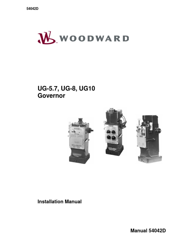 UG Governor Installation Manual 54042D | PDF | Engines | Valve