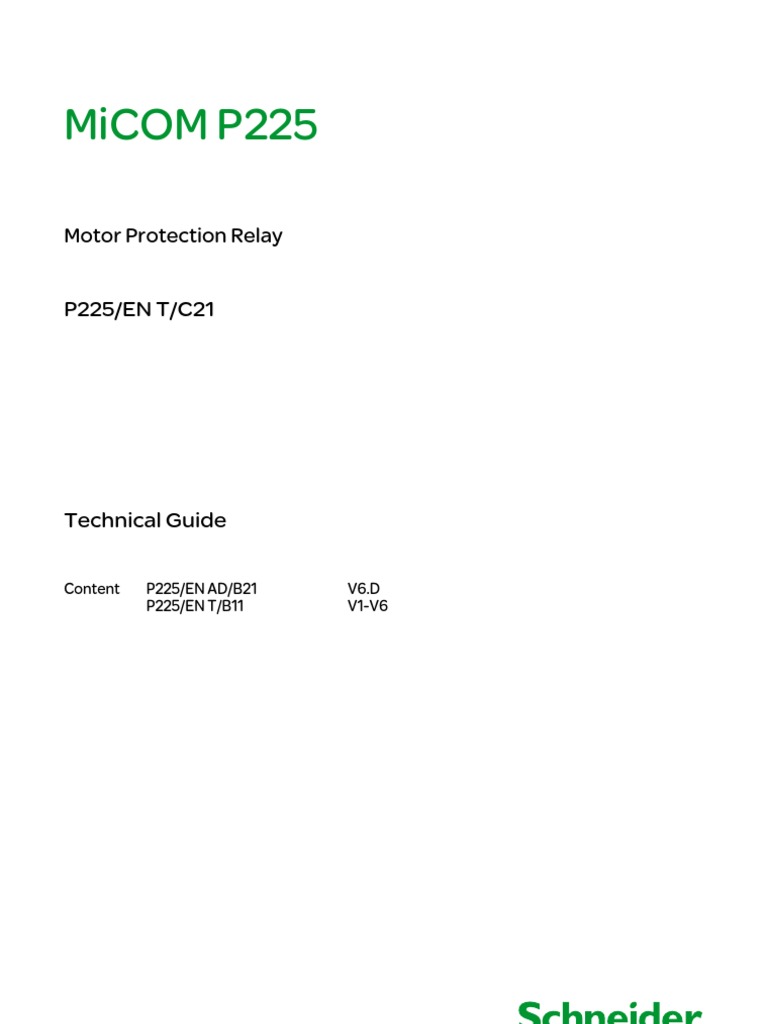 Micom p225 | PDF | Fuse (Electrical) | Relay