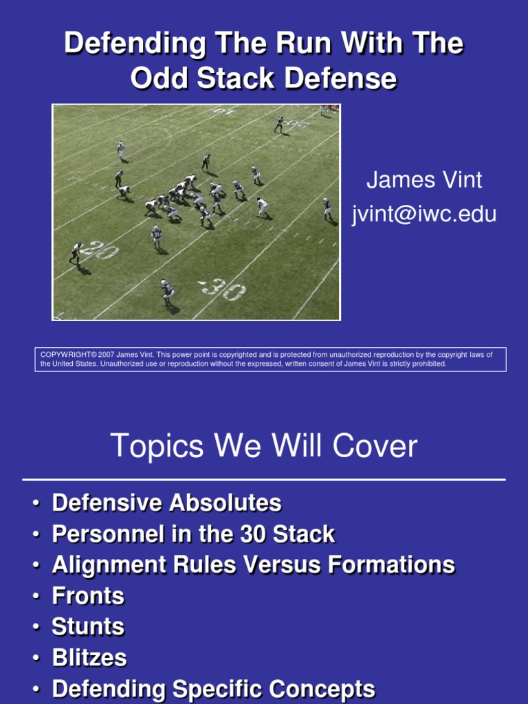 Defending The Run With The Odd Stack Defense | PDF | American Football | Gridiron Football
